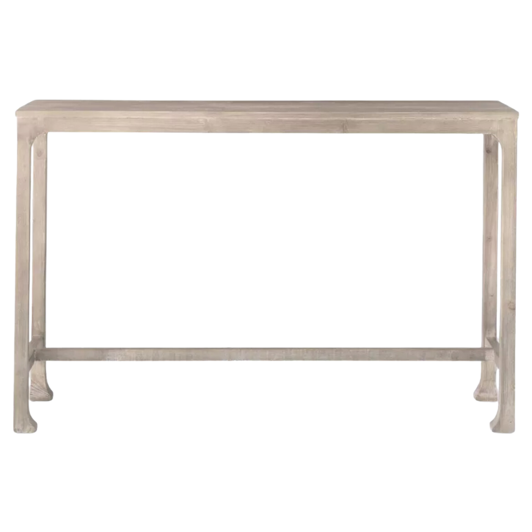 Belmont Shore Curved Foot Console Table - Beige White Gray